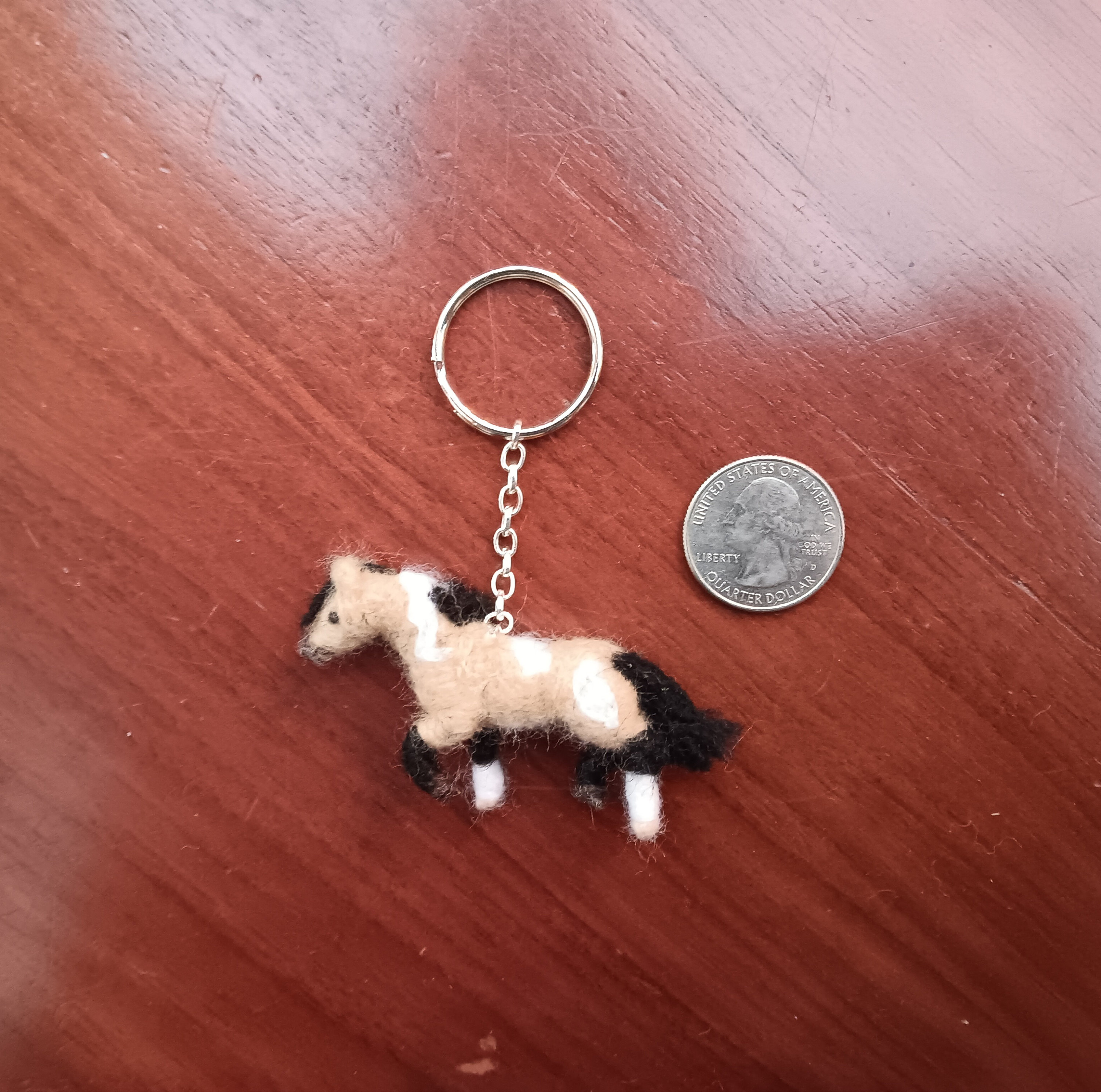 Felted Wool Pinto Horse Keychain - Etsy
