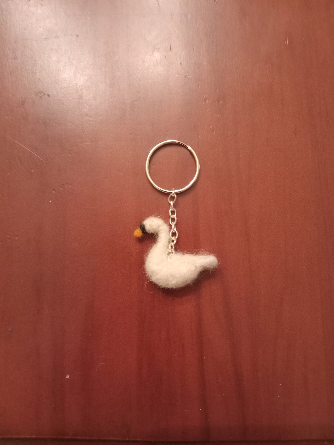 Needlefelted Swan Keychain - Etsy