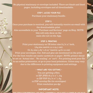 12 Set of Printable Stationary & 6 Envelopes in the Same Design ...