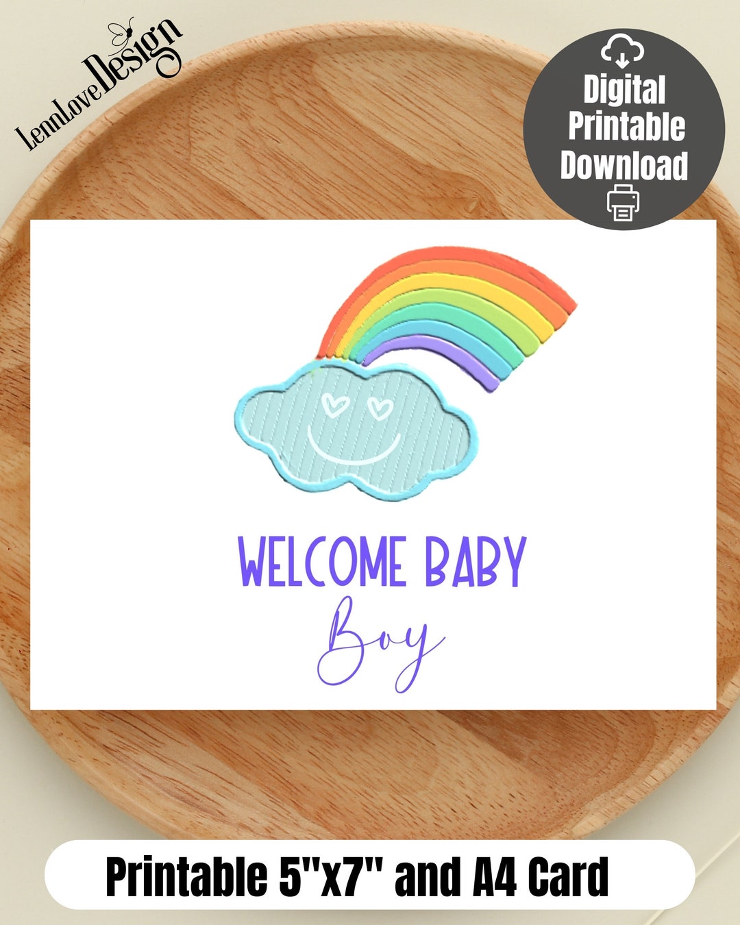 Digital Birth Greeting Card, Newborn Baby Card, Congratulations on the ...