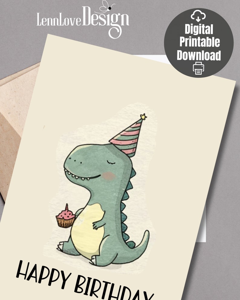 A Set of 5 Happy Birthday Animal Watercolor Cards for Kids, Digital ...