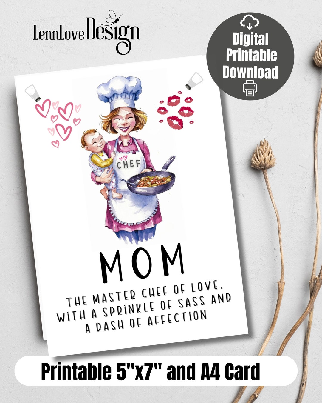Master Chef of Love, Cards for Moms, Mother's Day Greeting Card, Mother ...