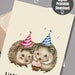 A Set of 5 Happy Birthday Animal Watercolor Cards for Kids, Digital ...