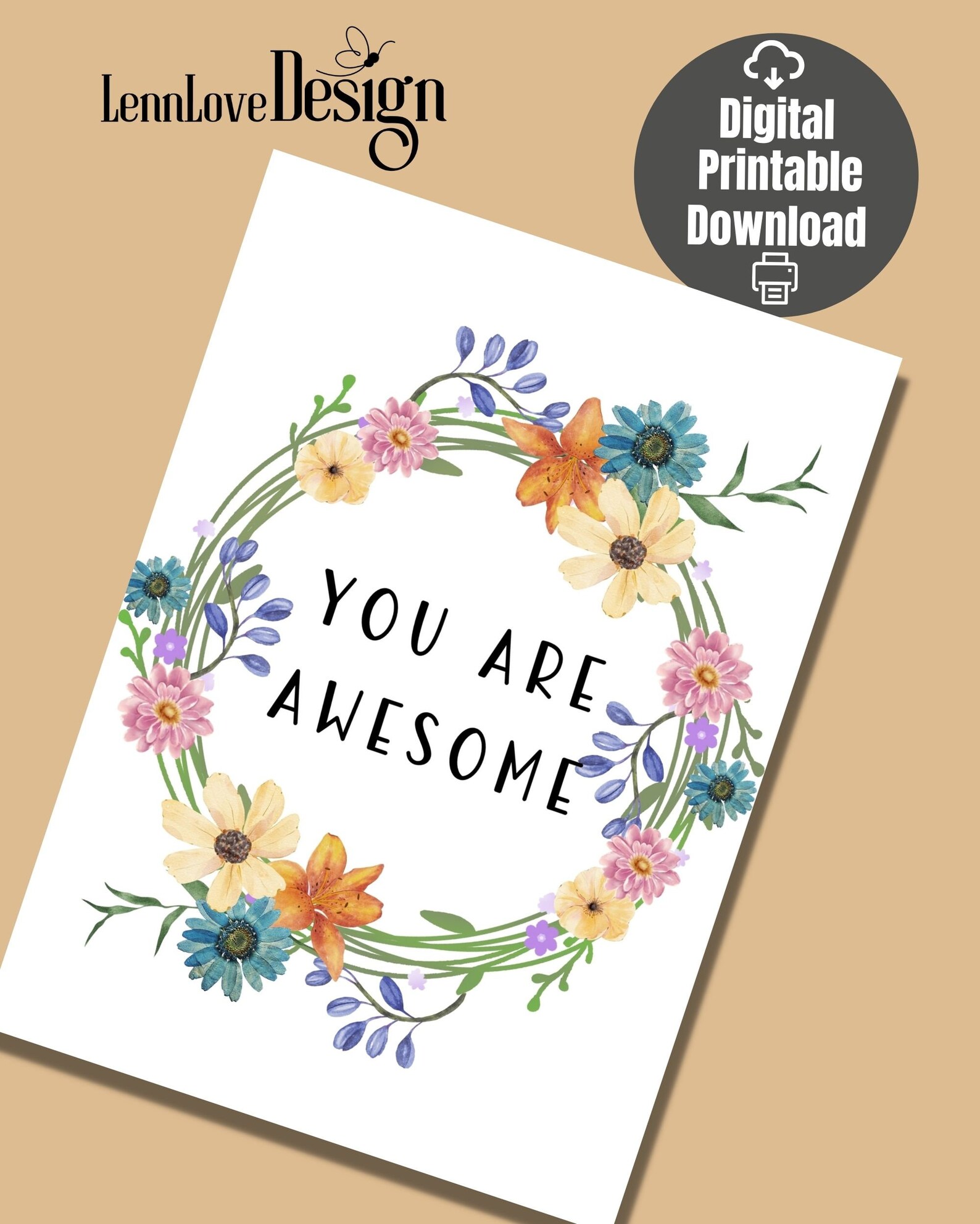 You Are Awesome Greeting Card, Personal Message Card, Love Note ...