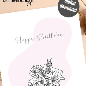 Printable Flower Birthday 4 Pack, Downloadable Celebration Cards ...