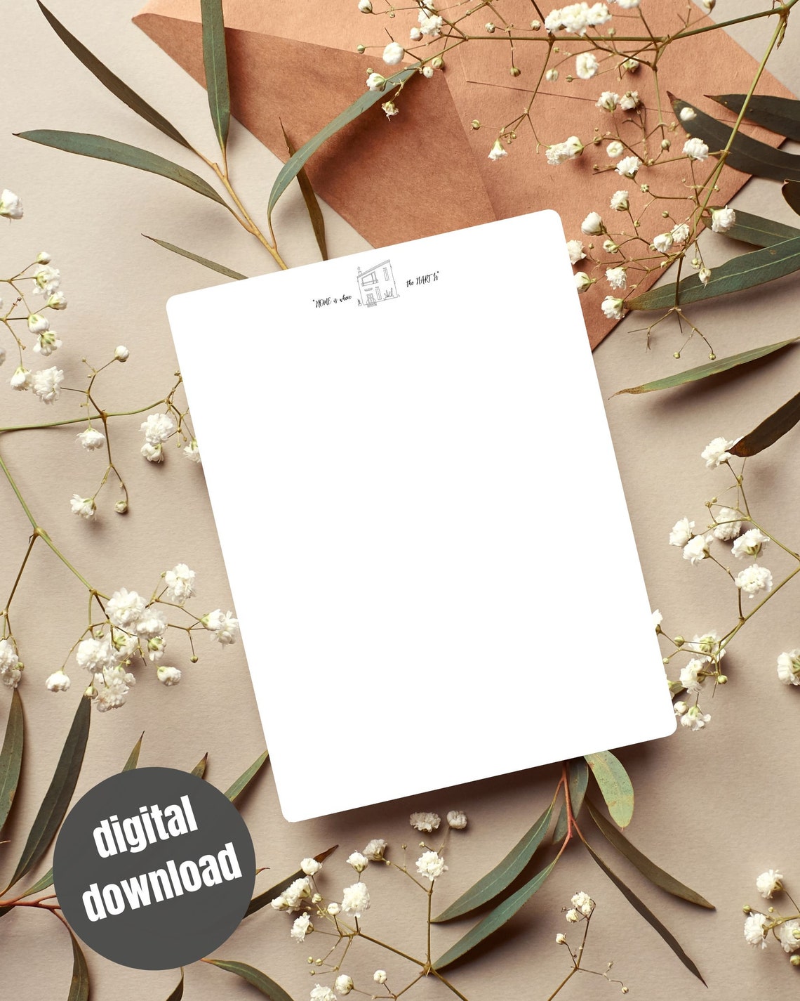 12 Printable Houses Stationary & 6 Envelopes, Direct Downloads, Instant ...