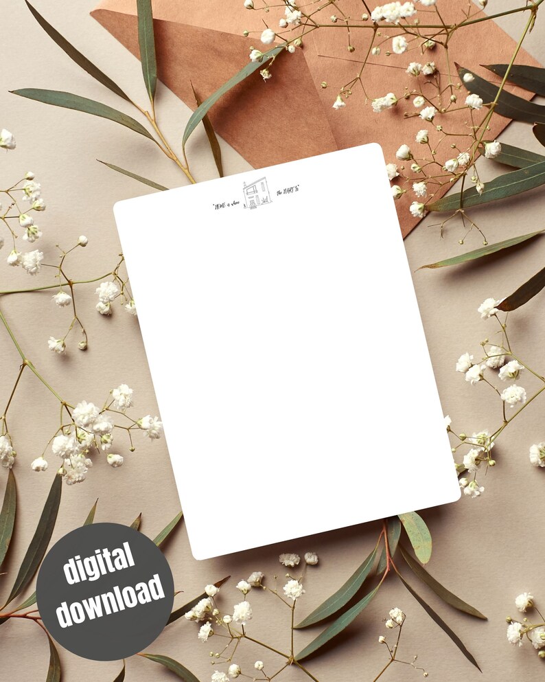 12 Printable Houses Stationary & 6 Envelopes, Direct Downloads, Instant ...