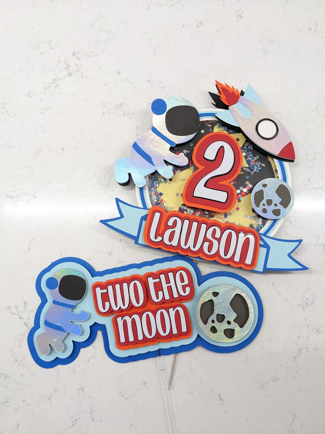 Two the Moon Cake Topper, Space Cake Topper, Astronaut Birthday, Boys ...