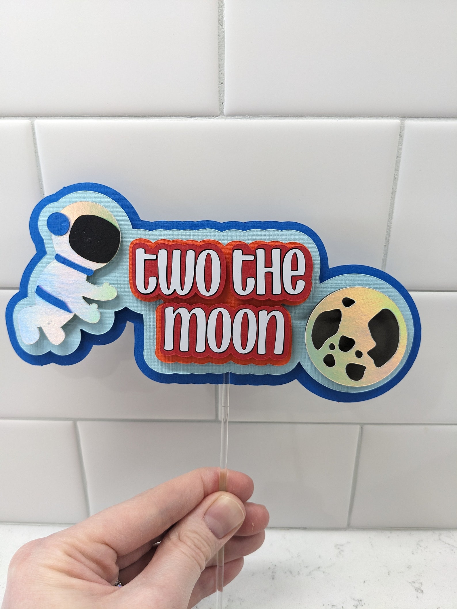 Two the Moon Cake Topper, Space Cake Topper, Astronaut Birthday, Boys ...