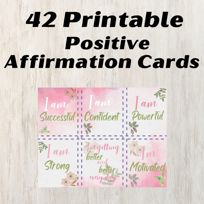 Positive Printable Affirmation Cards - Etsy