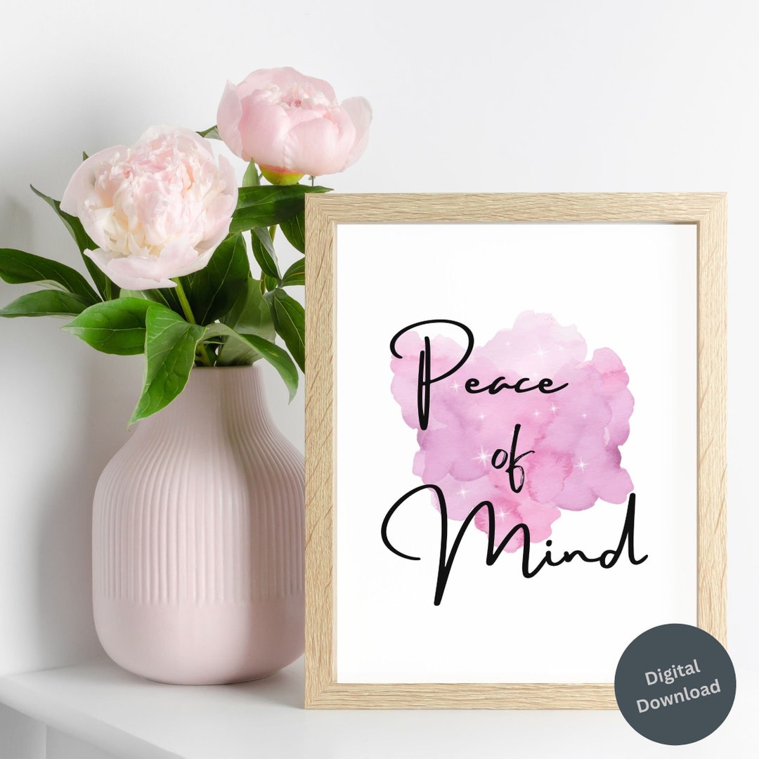 Peace of Mind Wall Art, Inspirational Wall Art, Motivational Office or ...