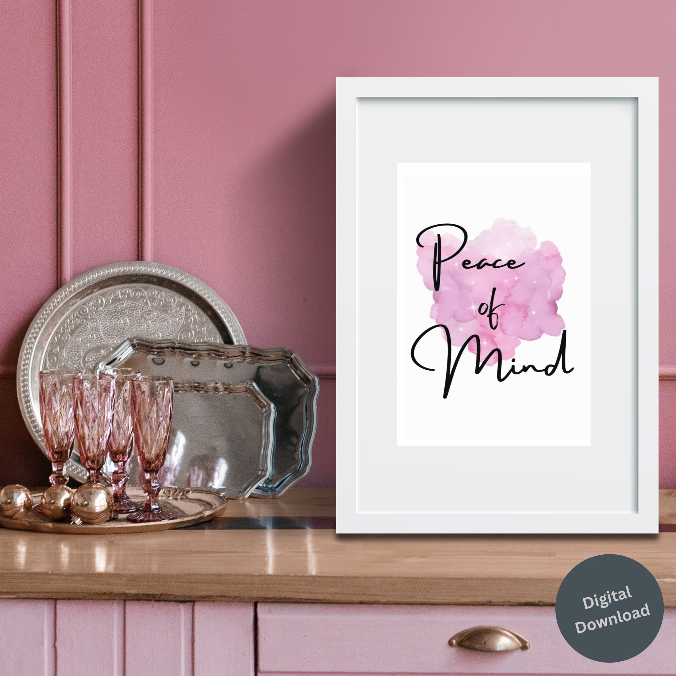 Peace of Mind Wall Art, Inspirational Wall Art, Motivational Office or ...