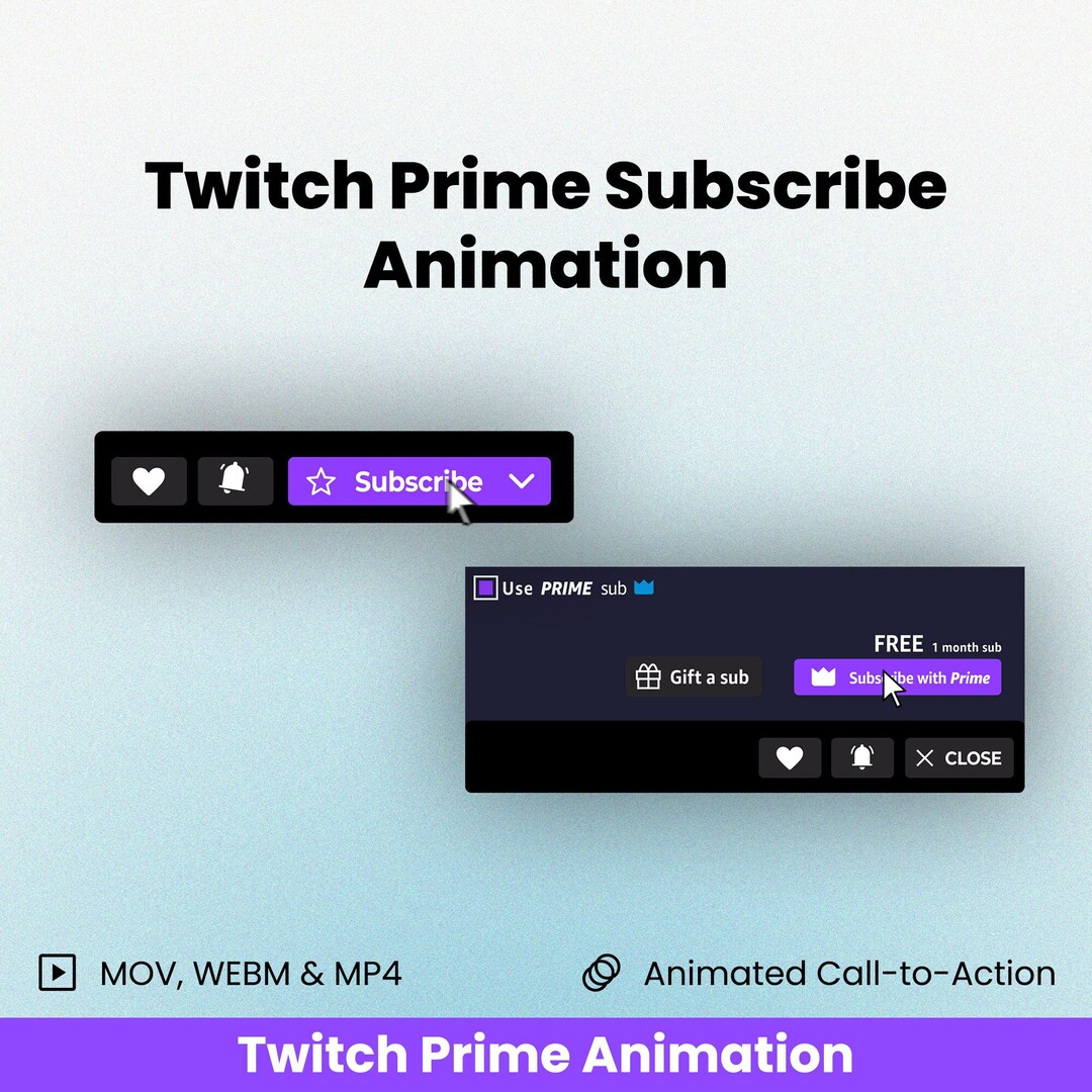 Twitch Prime Animated Overlay to Encourage Your Viewers to Interact ...