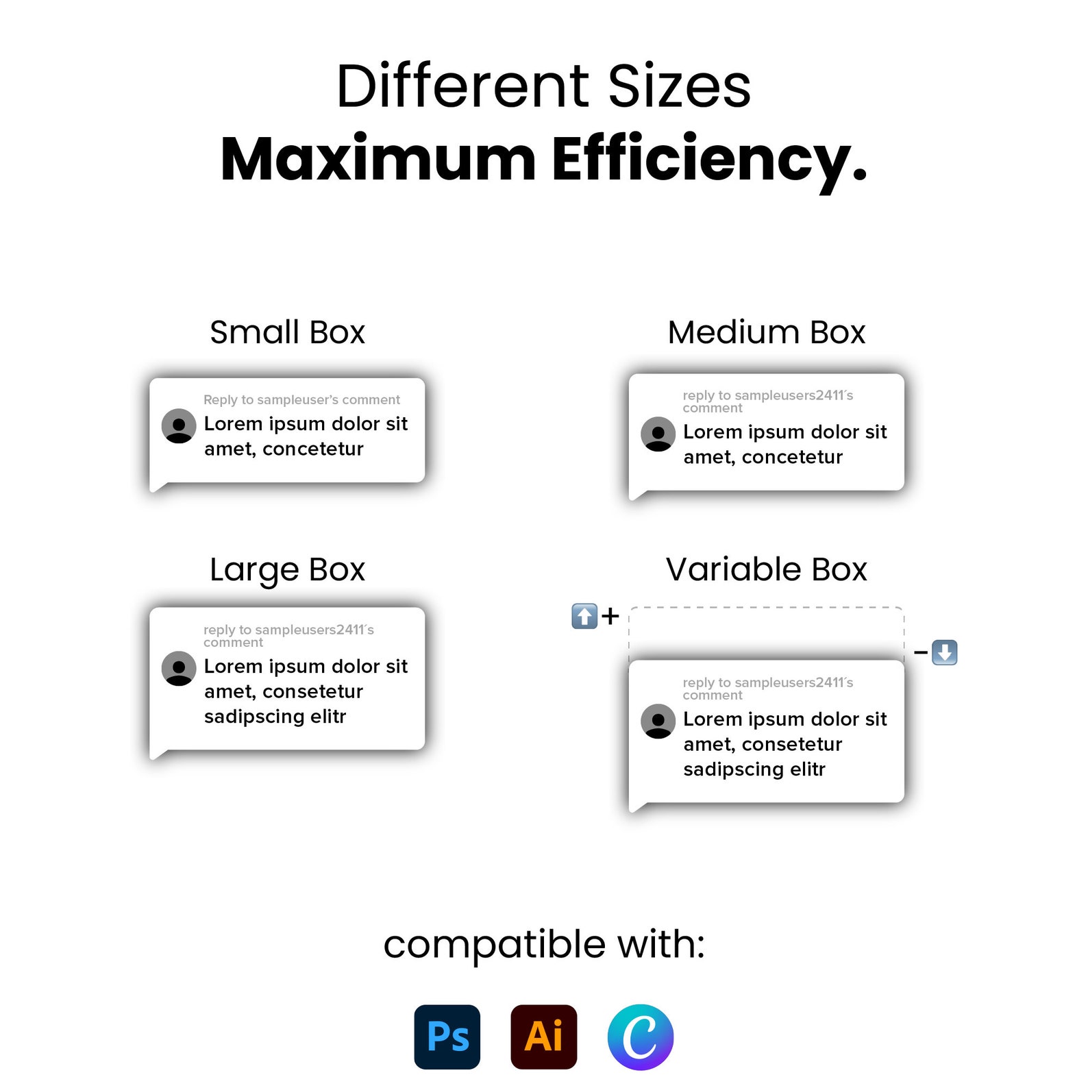 Tiktok Reply Comment Bubble Photoshop, Illustrator and Canva Template ...