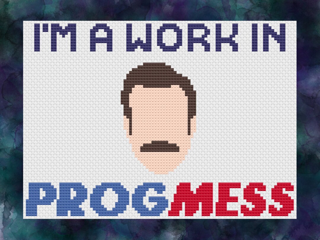 I'm a Work in Progmess Ted Lasso Cross Stitch Pattern - Etsy
