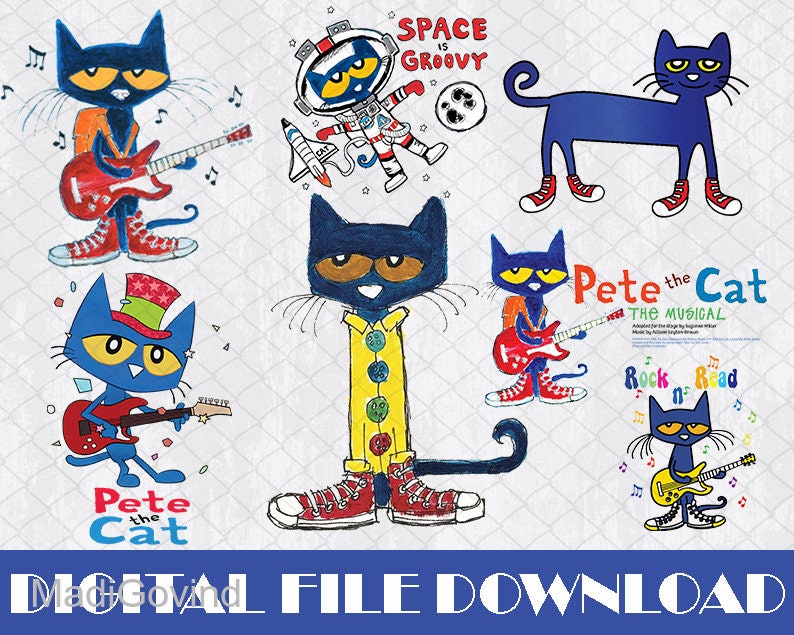Pete The Cat Png Bundle, Pete The Cat Clipart, Pete The Cat Coffee Png ...