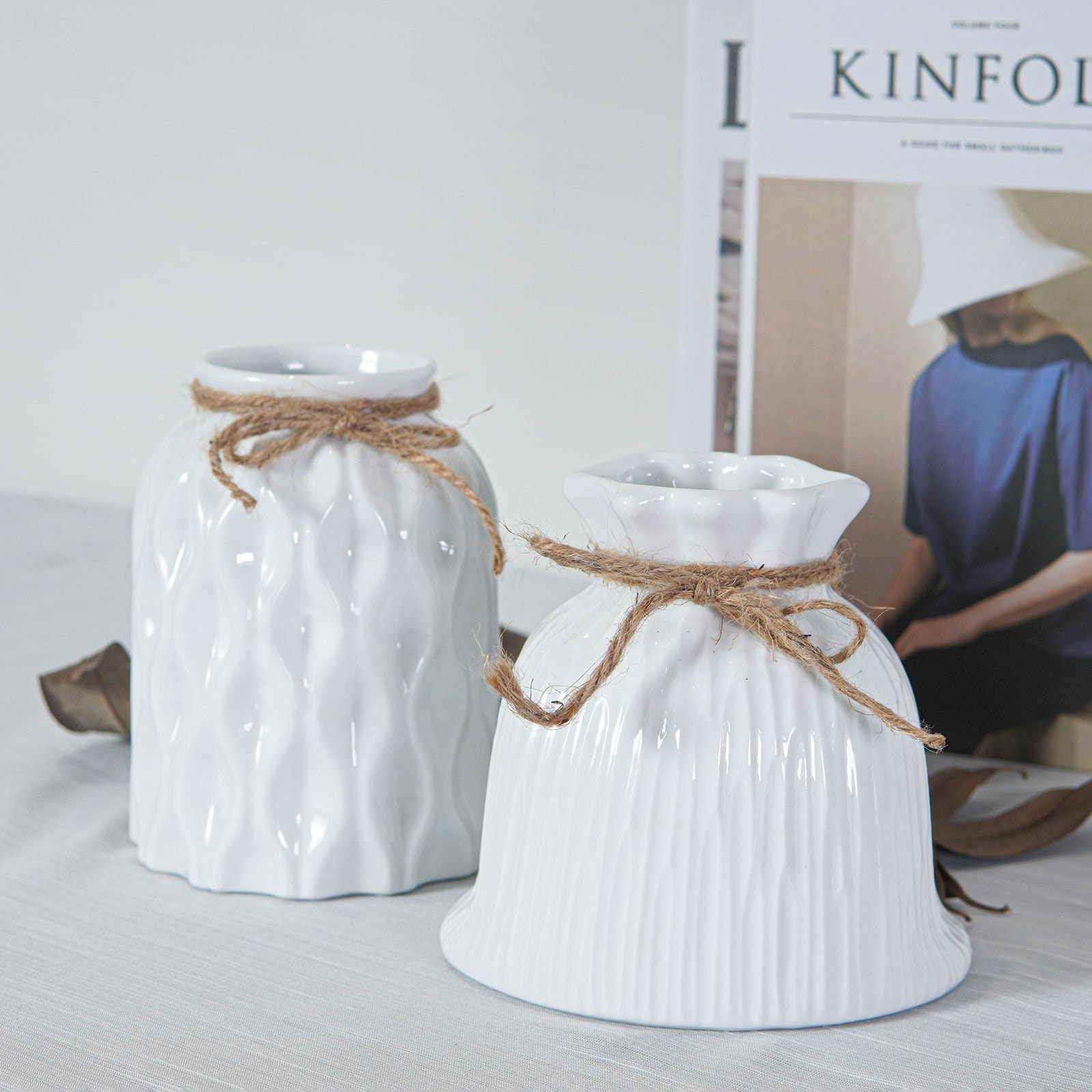 Rustic Farmhouse Ceramic Milk Jug Vase White Textured Finish - Etsy