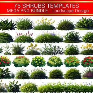 Mega Bundle of Shrubs, Collection of Bushes Clipart, Shrubs Digital ...