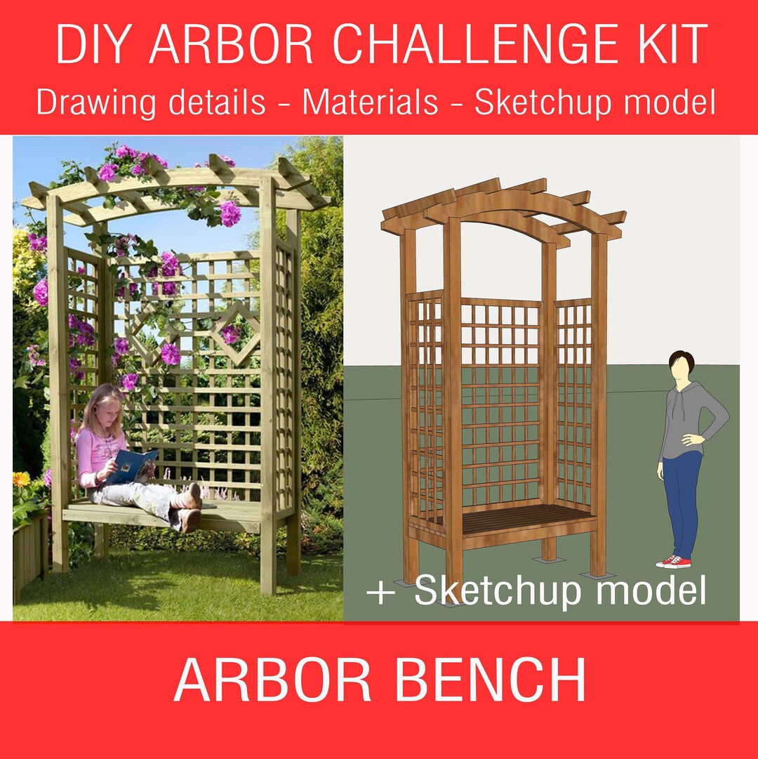 DIY Arbor Bench Plans DIY Arbor Plan Arbor Bench Outdoor - Etsy