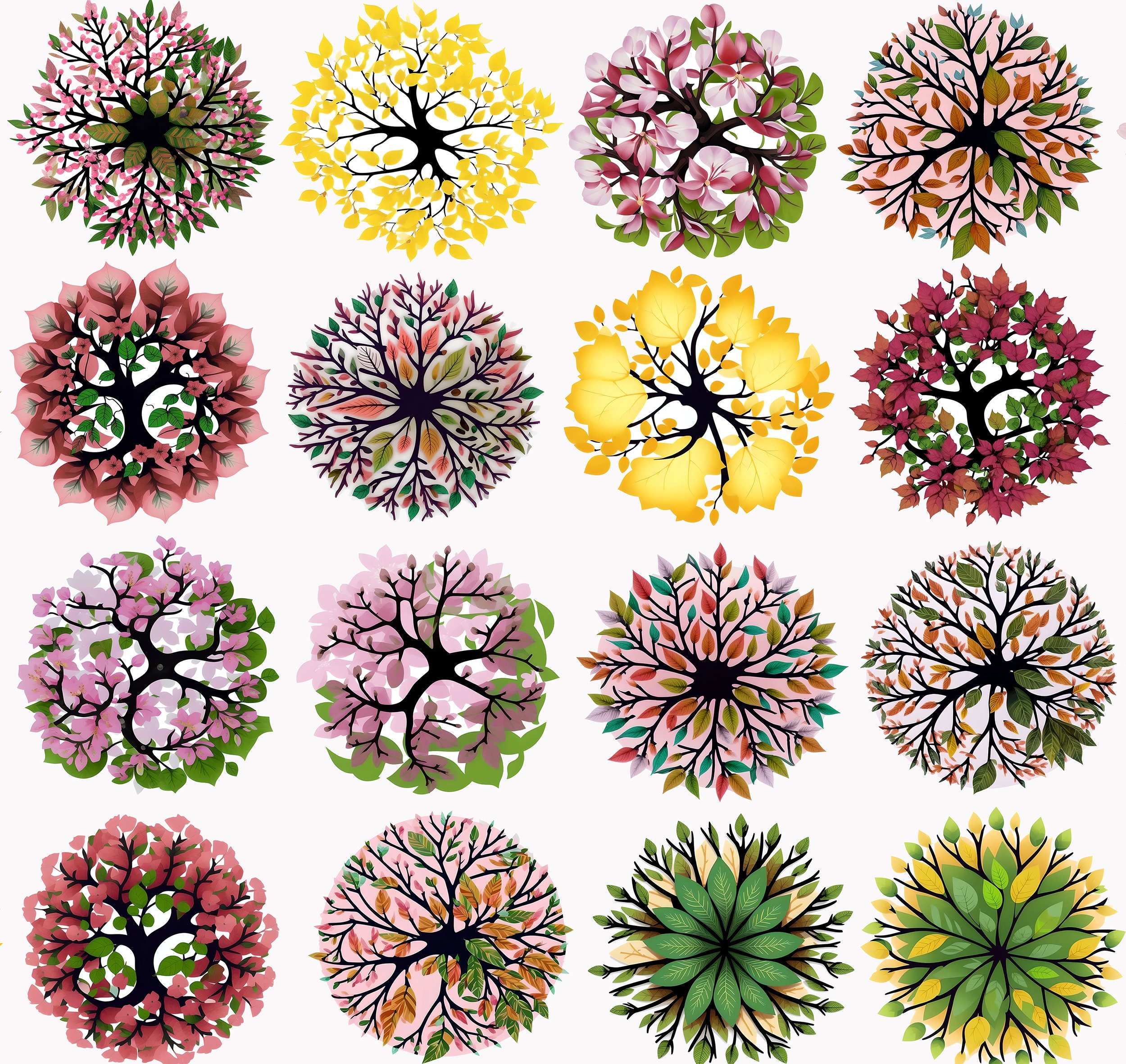 Flowering Tree Plan View, Tree Plan PNG Images, Tree Top View Symbol ...