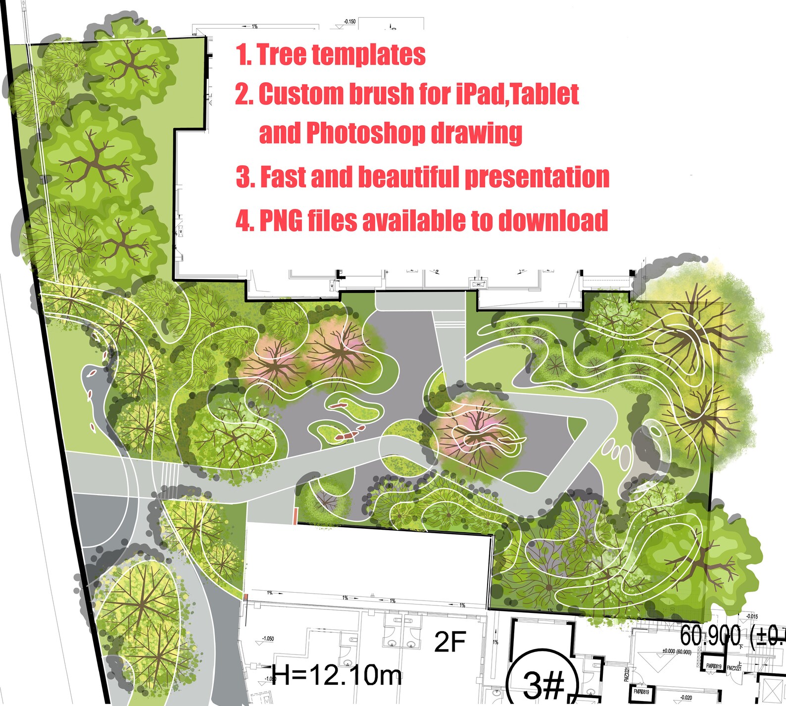 Tree Plan View, PNG, Landscape Tree Plan, Landscape Design Templates ...
