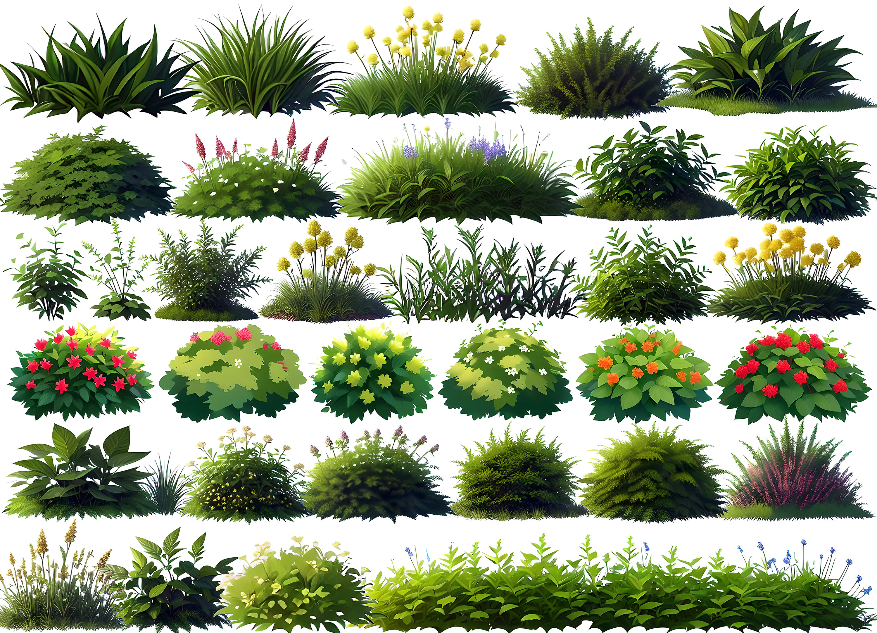 Shrubs Mega Bundle PNG Bushes Collection Bushes PNG Clip Art Shrubs ...