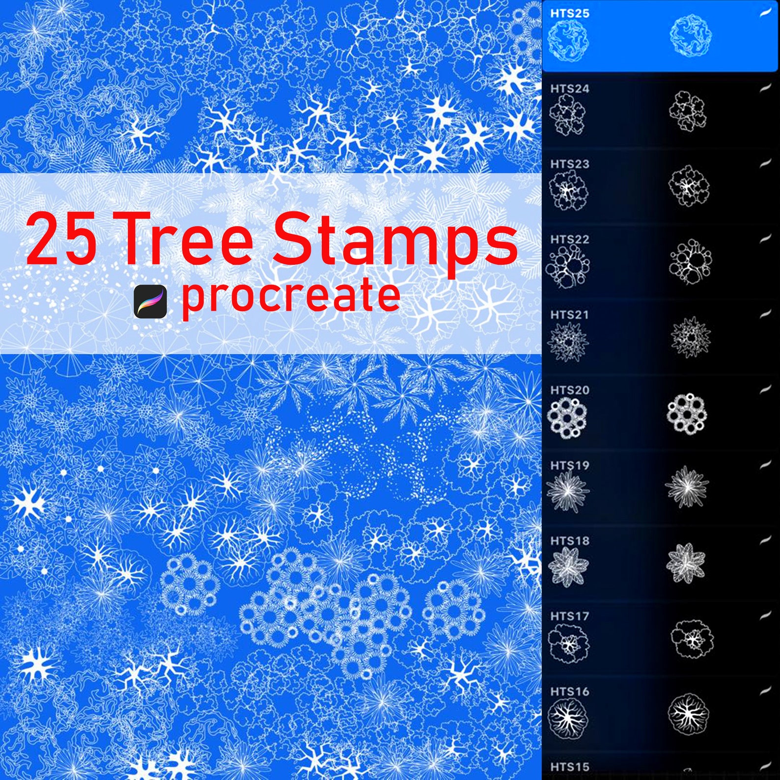 Procreate Tree Brush Pack, Procreate Tree Plan Stamp,tree Brush Set ...