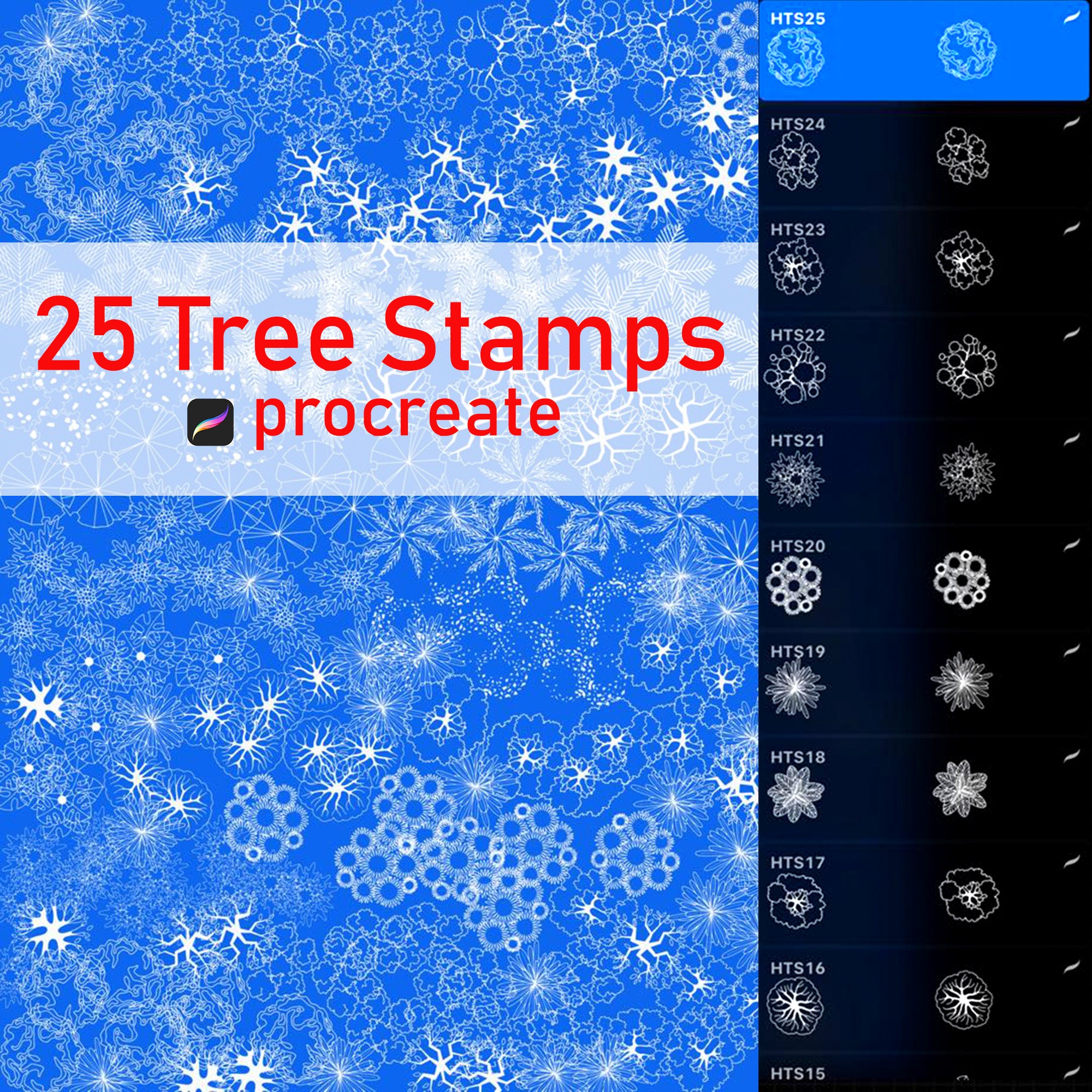 Procreate Tree Brush Pack, Procreate Tree Plan Stamp,tree Brush Set ...
