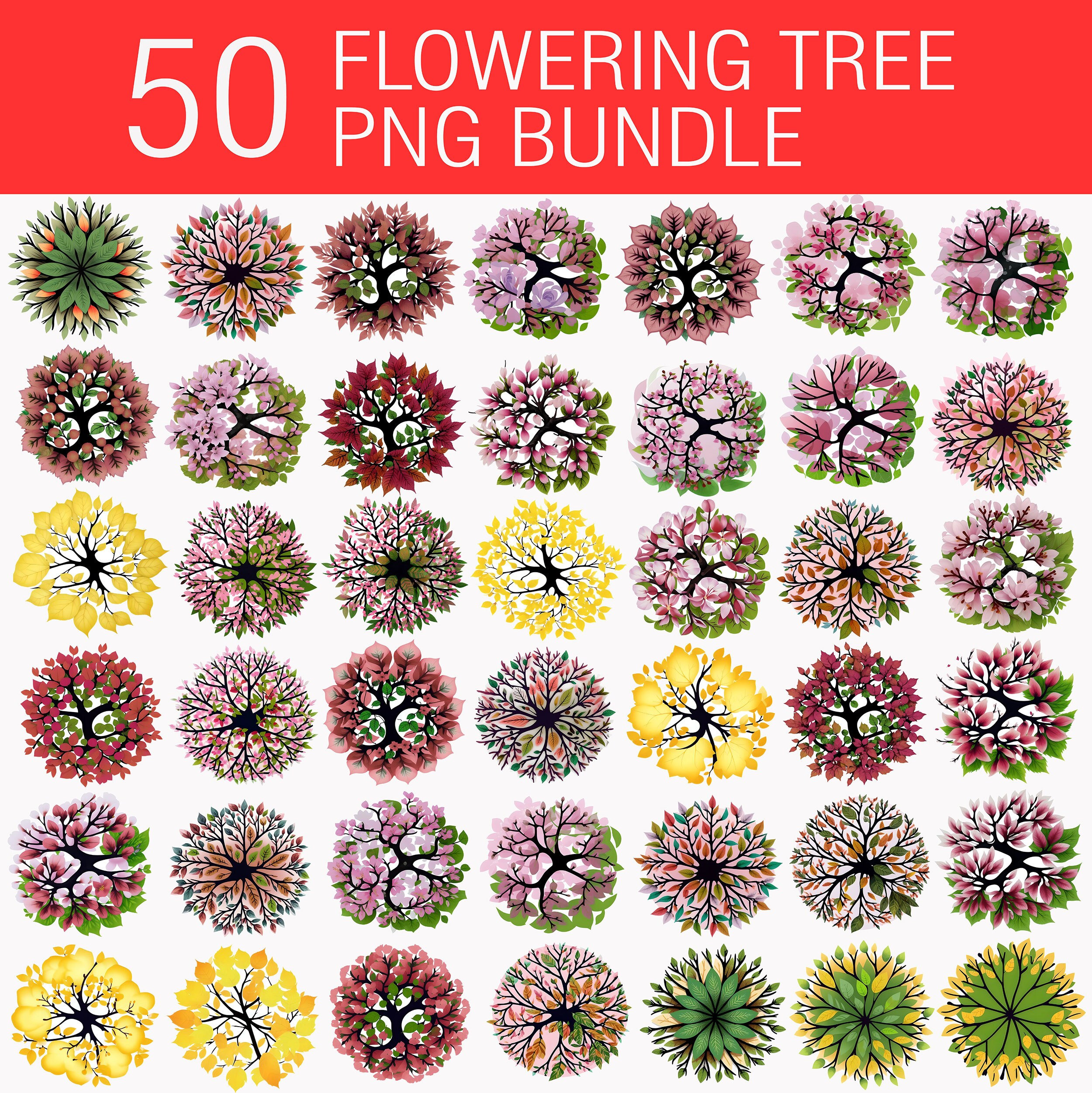 Flowering Tree Plan View, Tree Plan PNG Images, Tree Top View Symbol ...