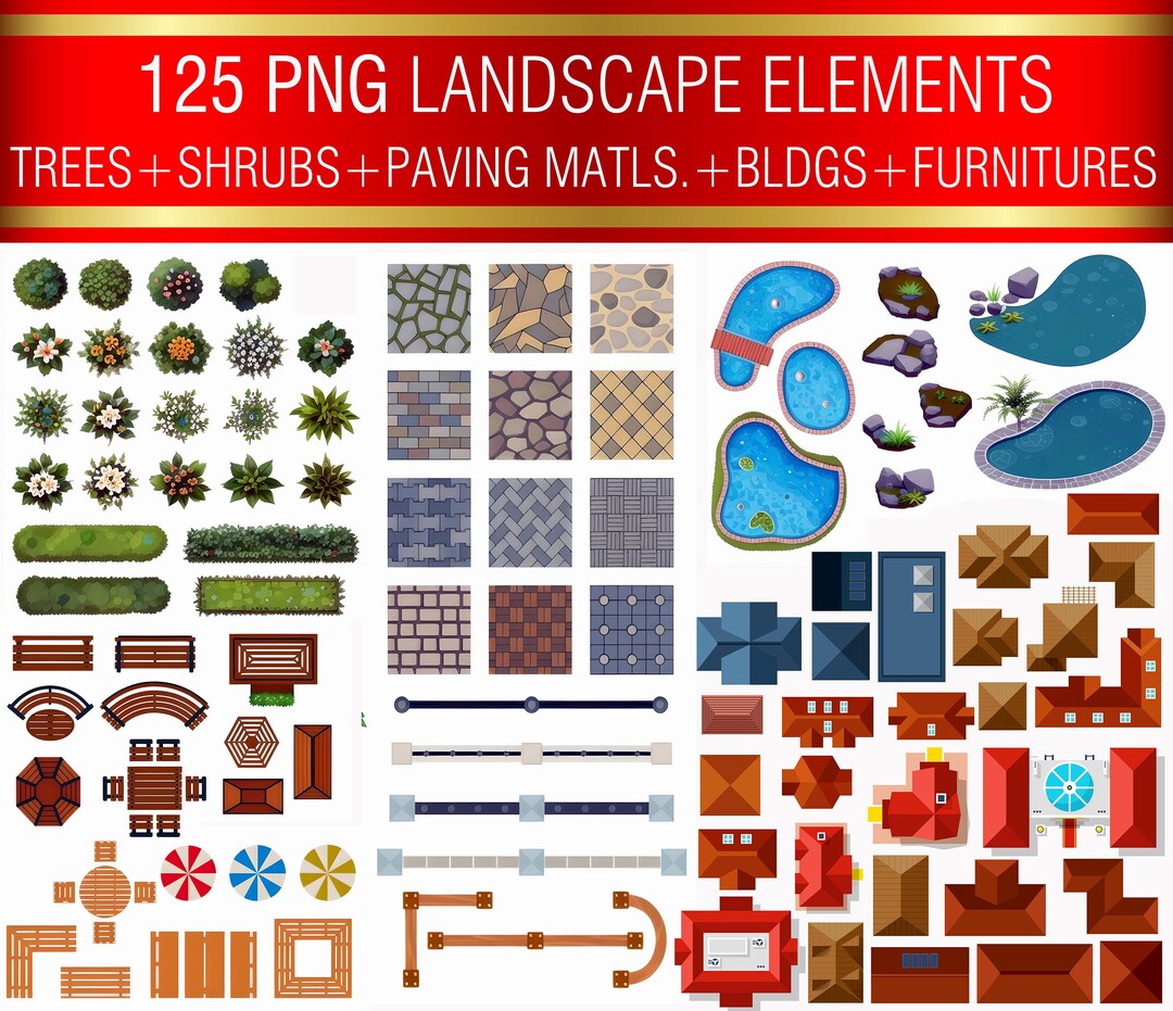 Landscape Design Elements, Landscape Templates, Outdoor Furniture ...