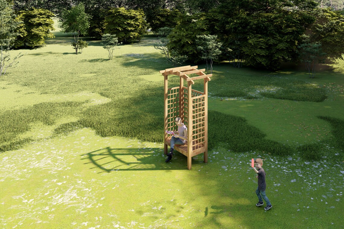 Landscape Arbor Bench DIY Design, DIY Arbor Plan, Arbor Bench, Outdoor ...