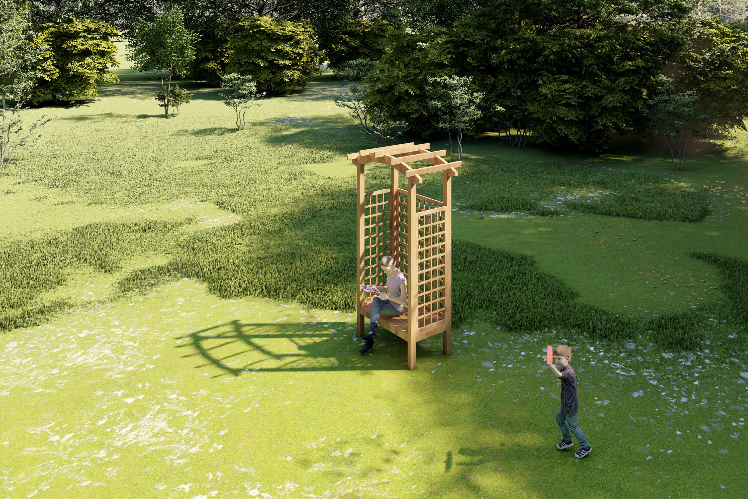 Landscape Arbor Bench DIY Design, DIY Arbor Plan, Arbor Bench, Outdoor ...