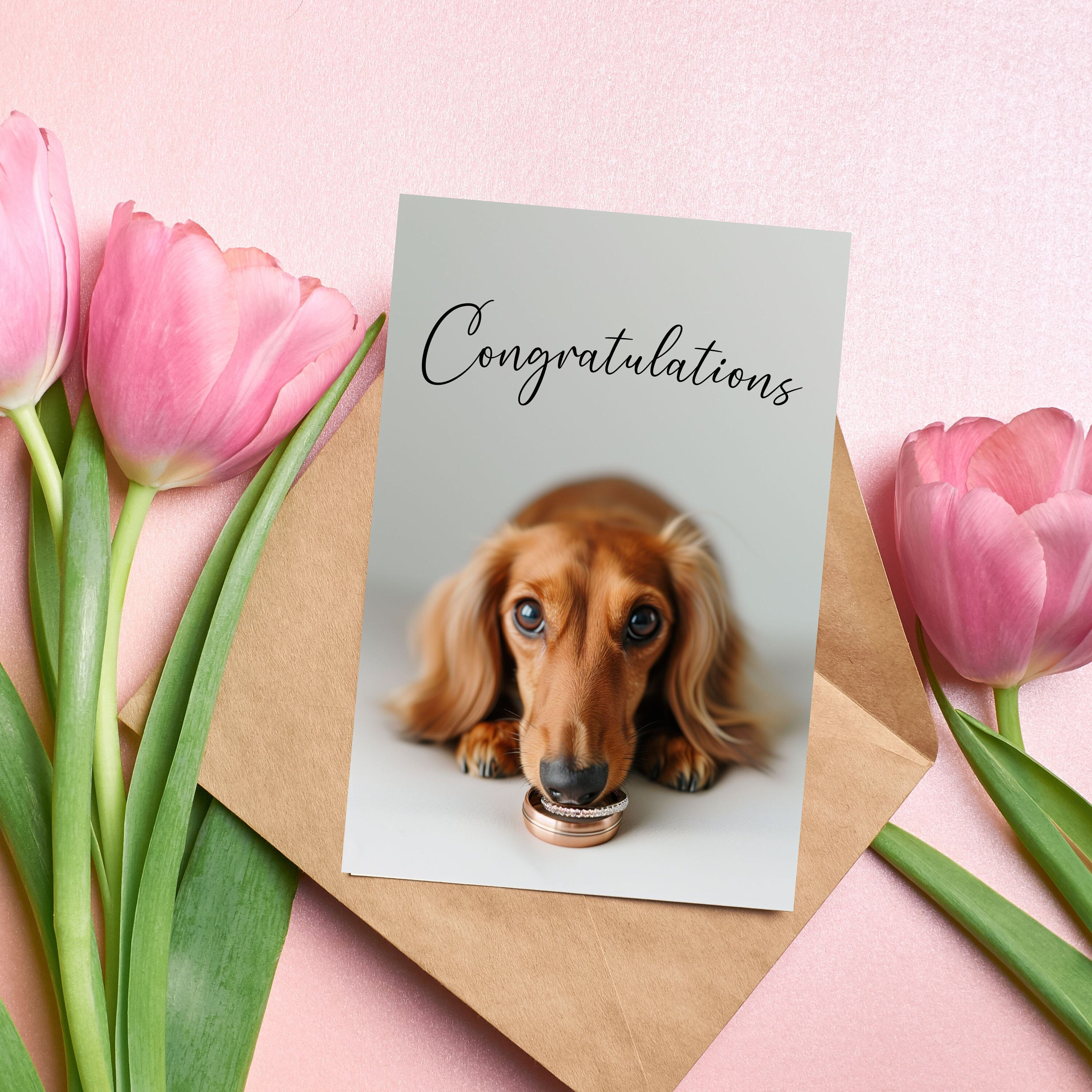 Congratulations, Dachshund Wedding Card, Dachshund Congratulations Card ...