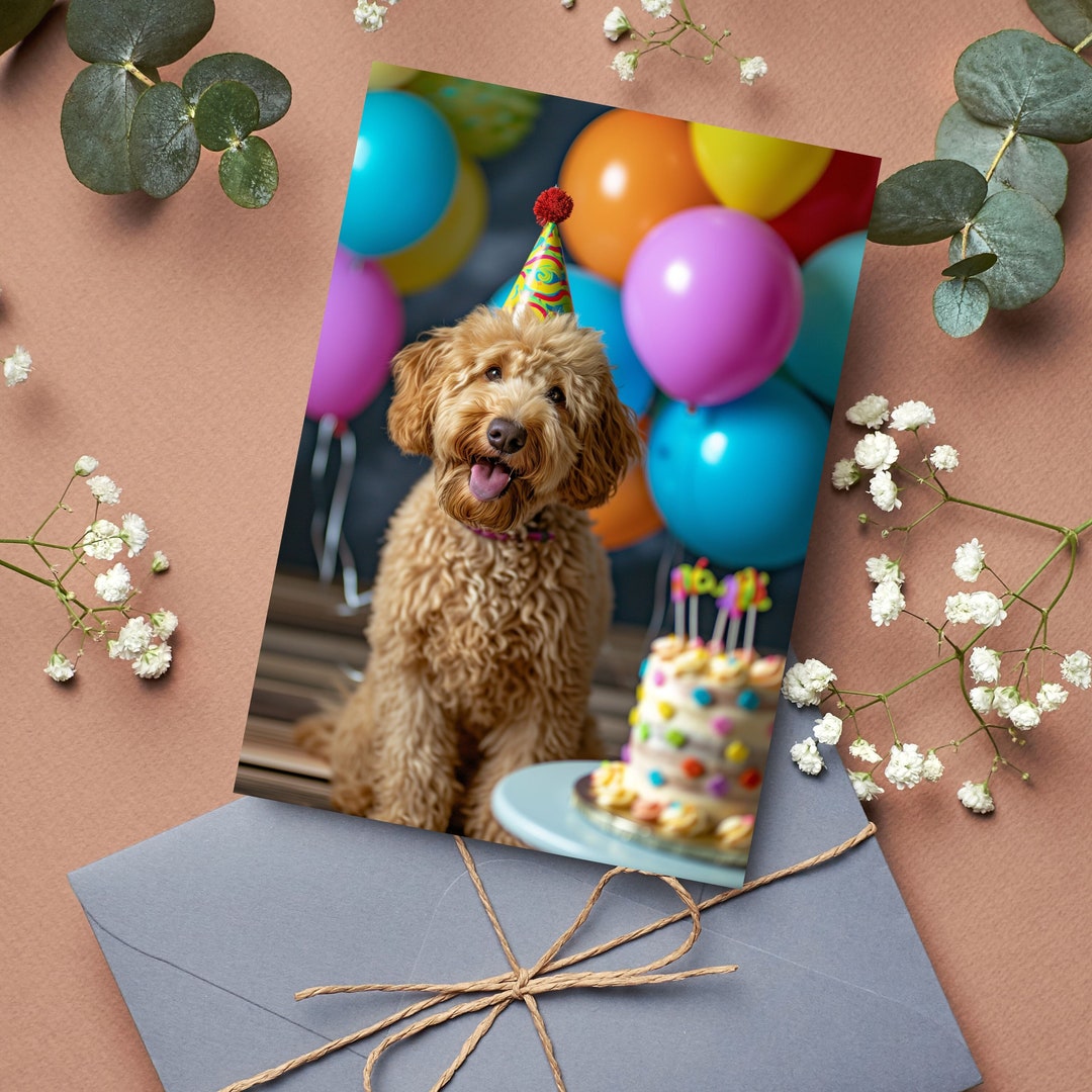 Goldendoodle Birthday Card, Goldendoodle Card, Birthday Dog Card ...