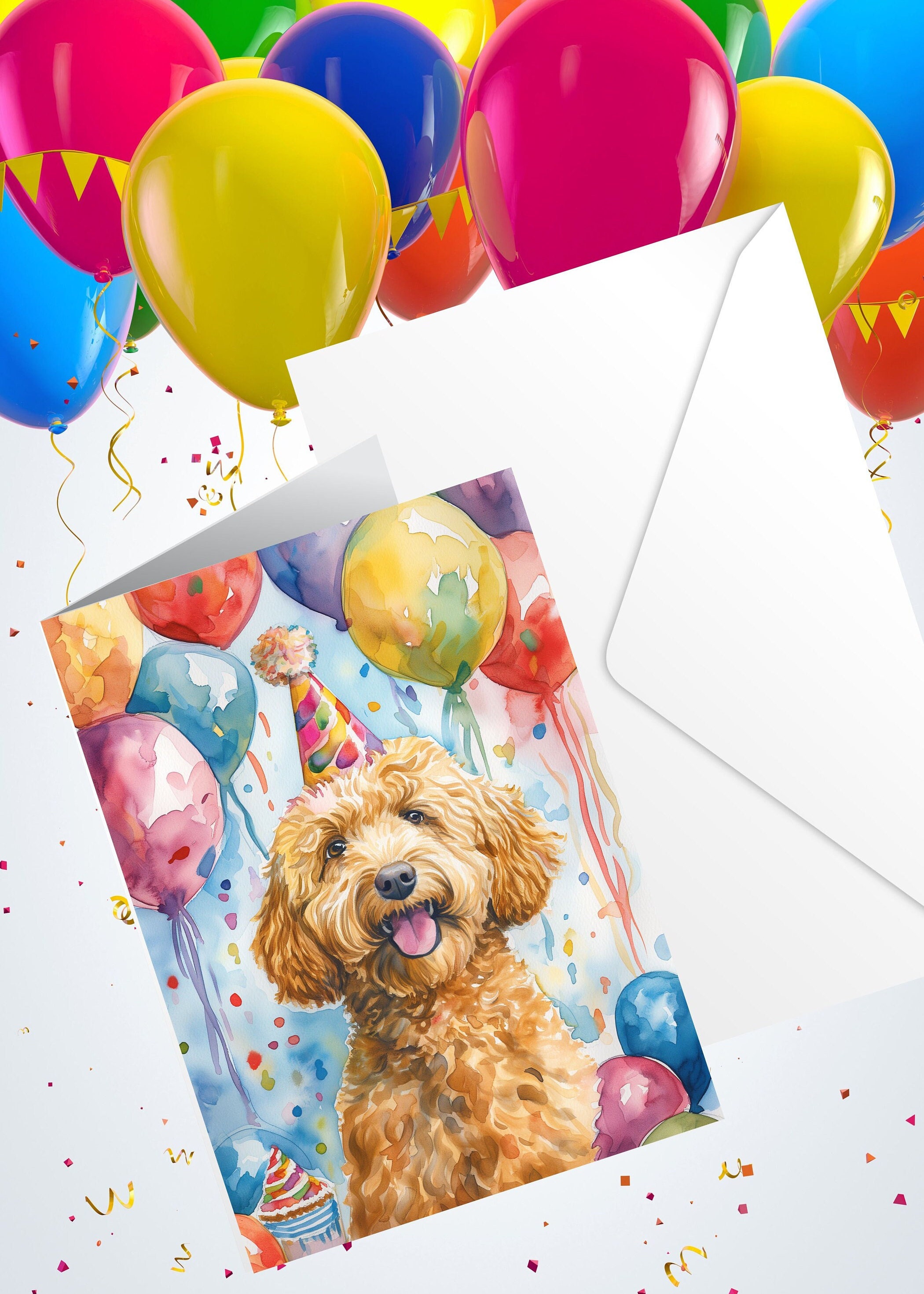Goldendoodle Birthday Card, Goldendoodle Card, Birthday Dog Card ...