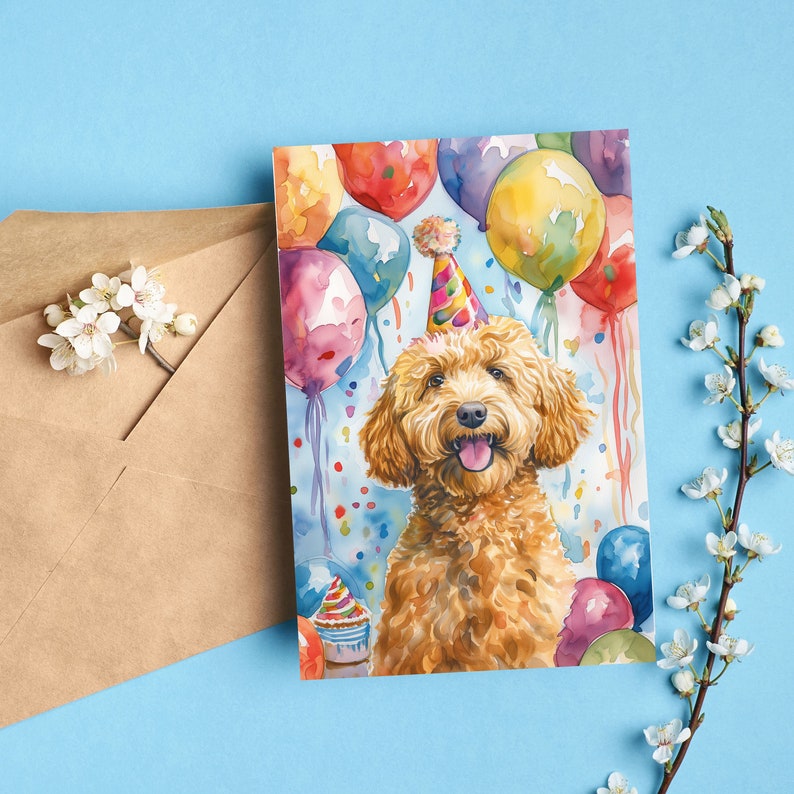 Goldendoodle Birthday Card, Goldendoodle Card, Birthday Dog Card ...