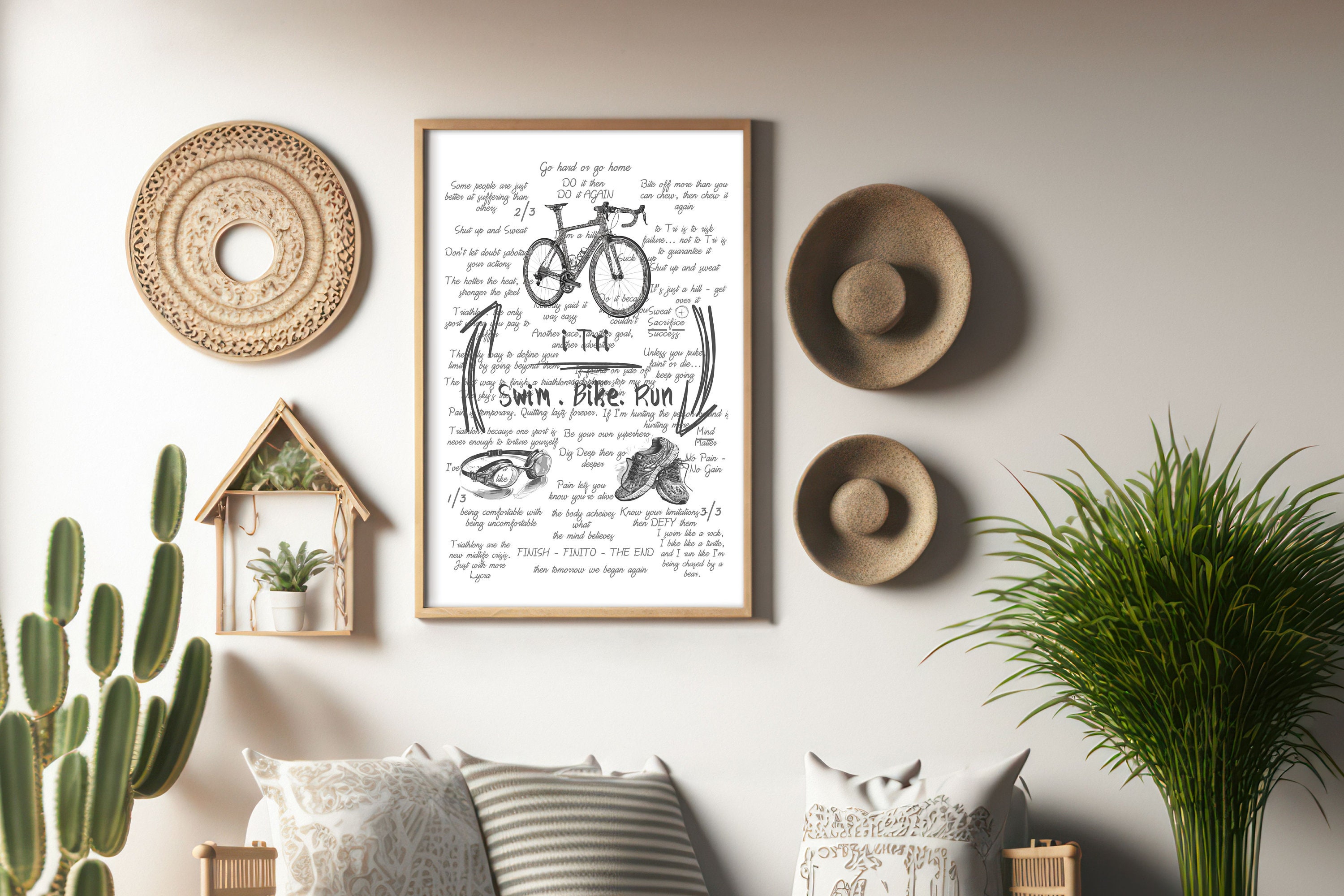 Triathlon Art Print, Triathlete Gift Set Ideas, Ironman Gift Idea, Swim ...