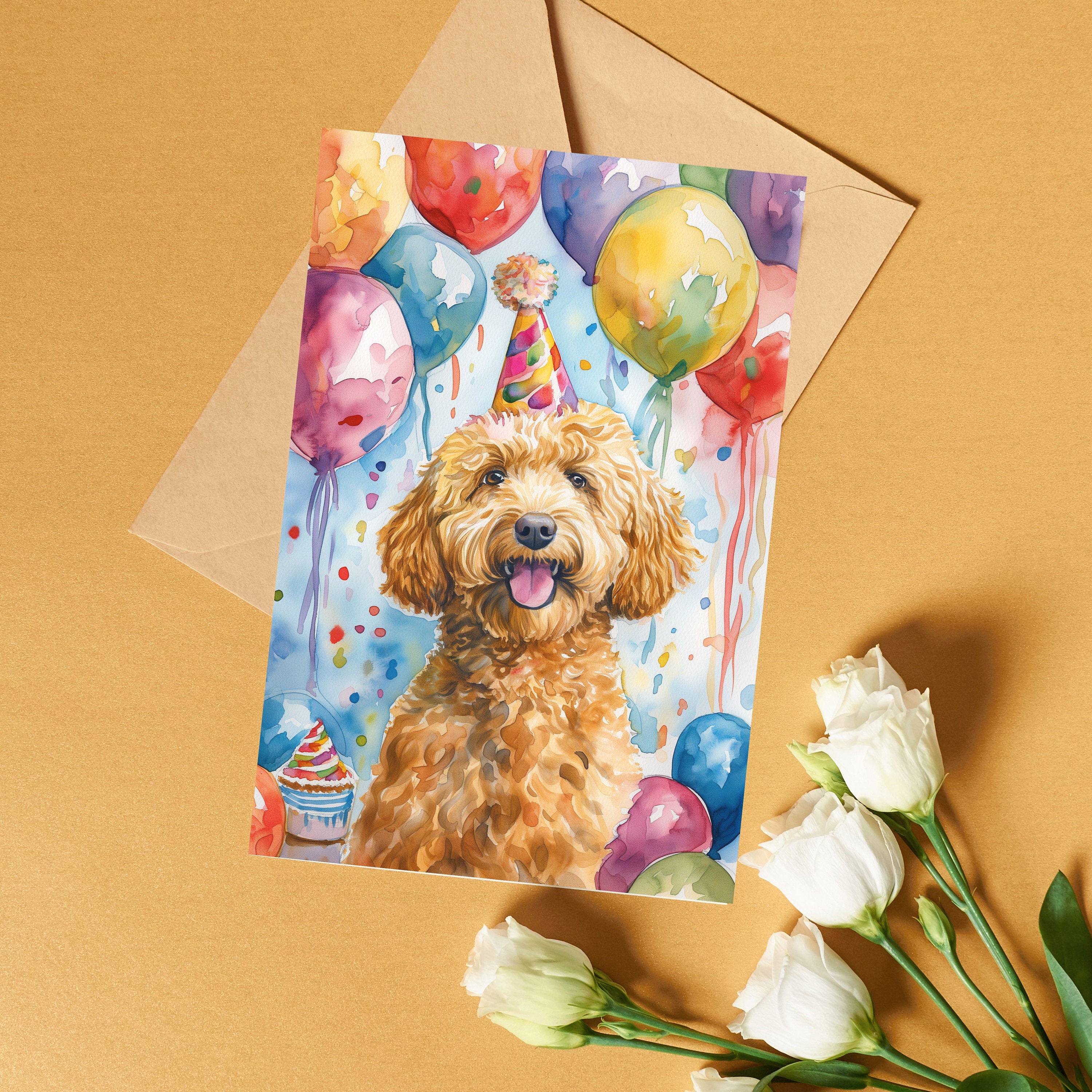 Goldendoodle Birthday Card, Goldendoodle Card, Birthday Dog Card ...