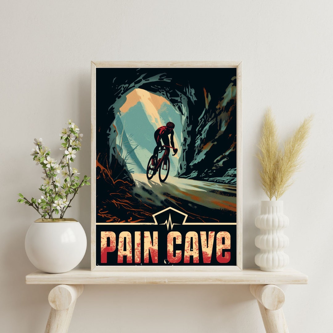 Pain Cave Cycling Print, Cycling Gift, Motivation Prints, Triathlete ...