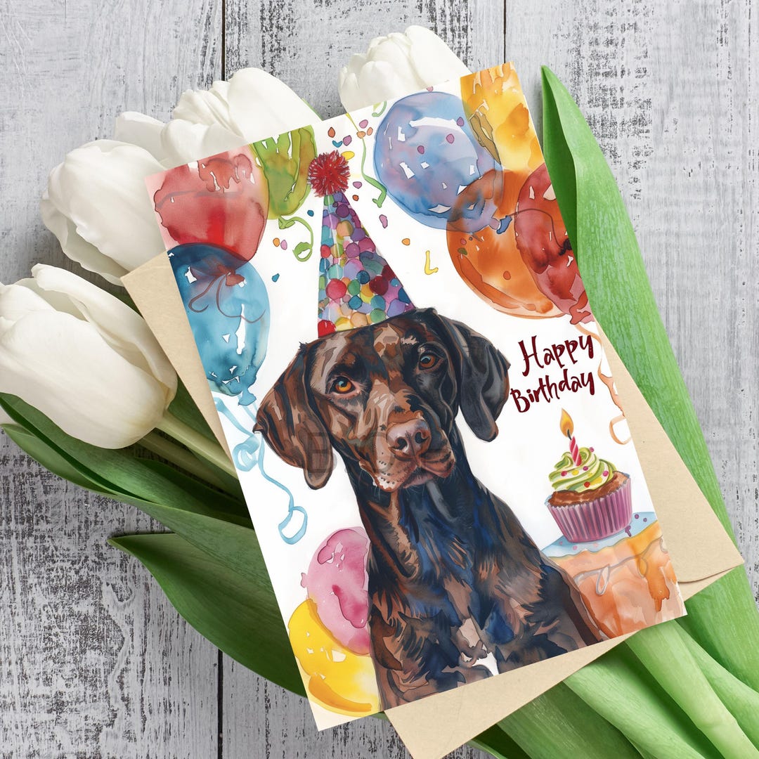 German Shorthaired Pointer Birthday Card, German Shorthaired Pointer ...