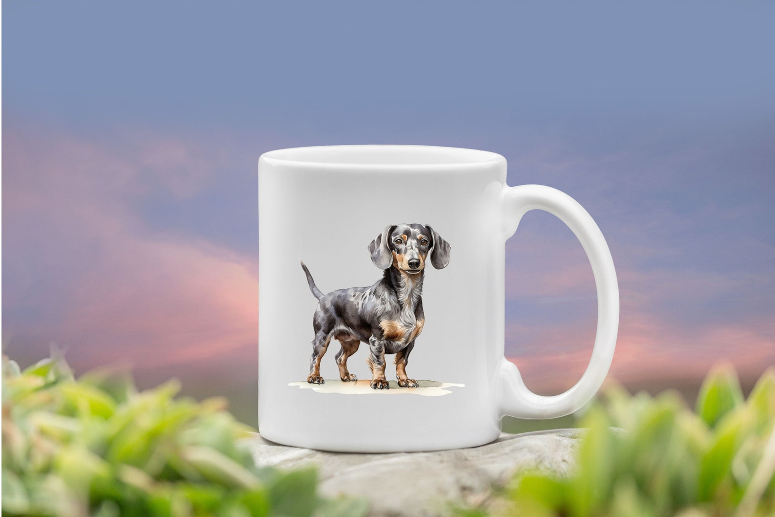 20 Cute Tri Colored Dachshund Watercolor Clipart PNG Files, Transparent ...