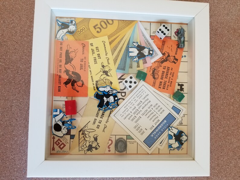 Monopoly Game Collage Art Piece. Made With Vintage and Repurposed ...