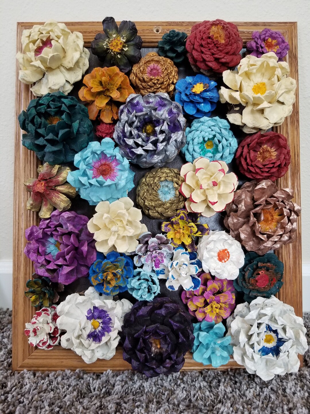 Original Art Pinecone Flower Wall Décor. Made With Foraged Pinecones ...
