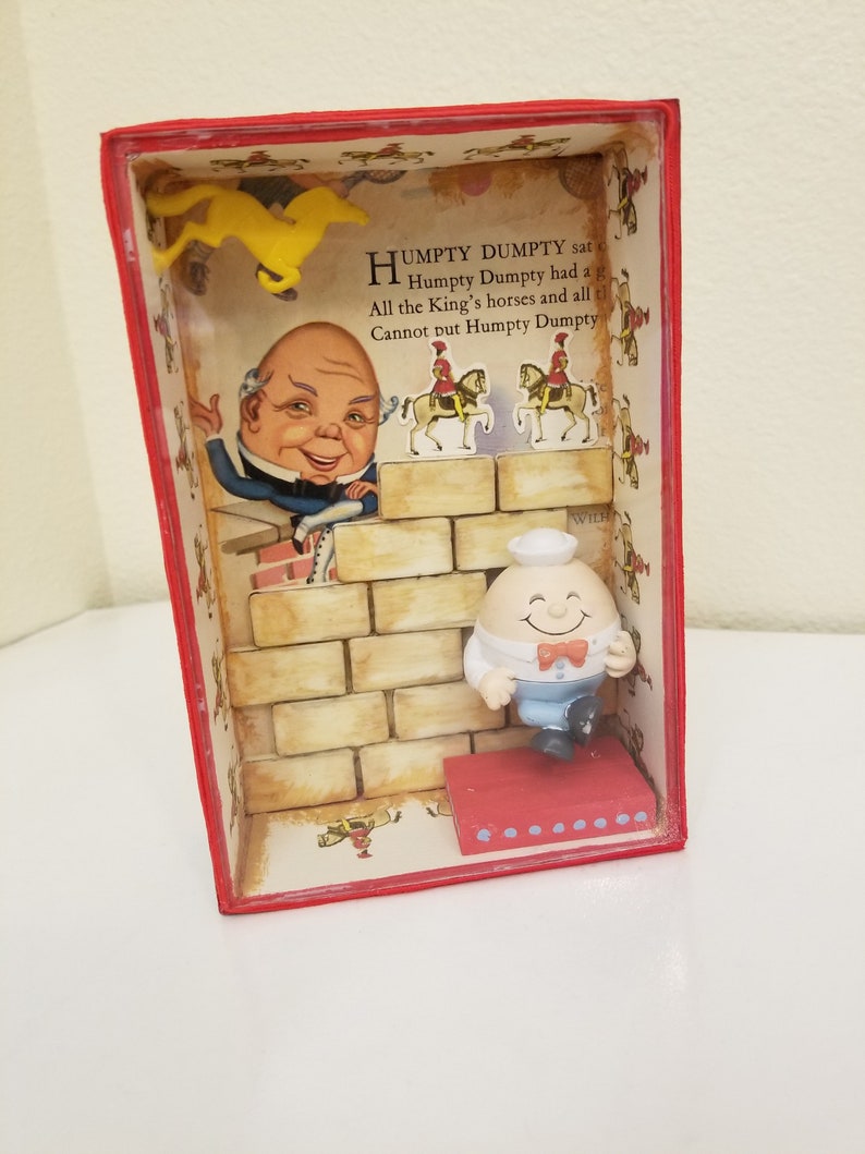 Humpty Dumpty Vintage Inspired Nursery Rhyme Art Assemblage. - Etsy