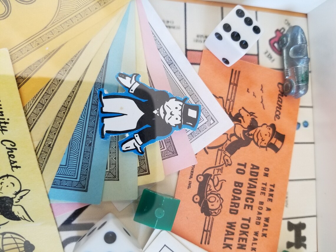 Monopoly Game Collage Art Piece. Made With Vintage and Repurposed ...