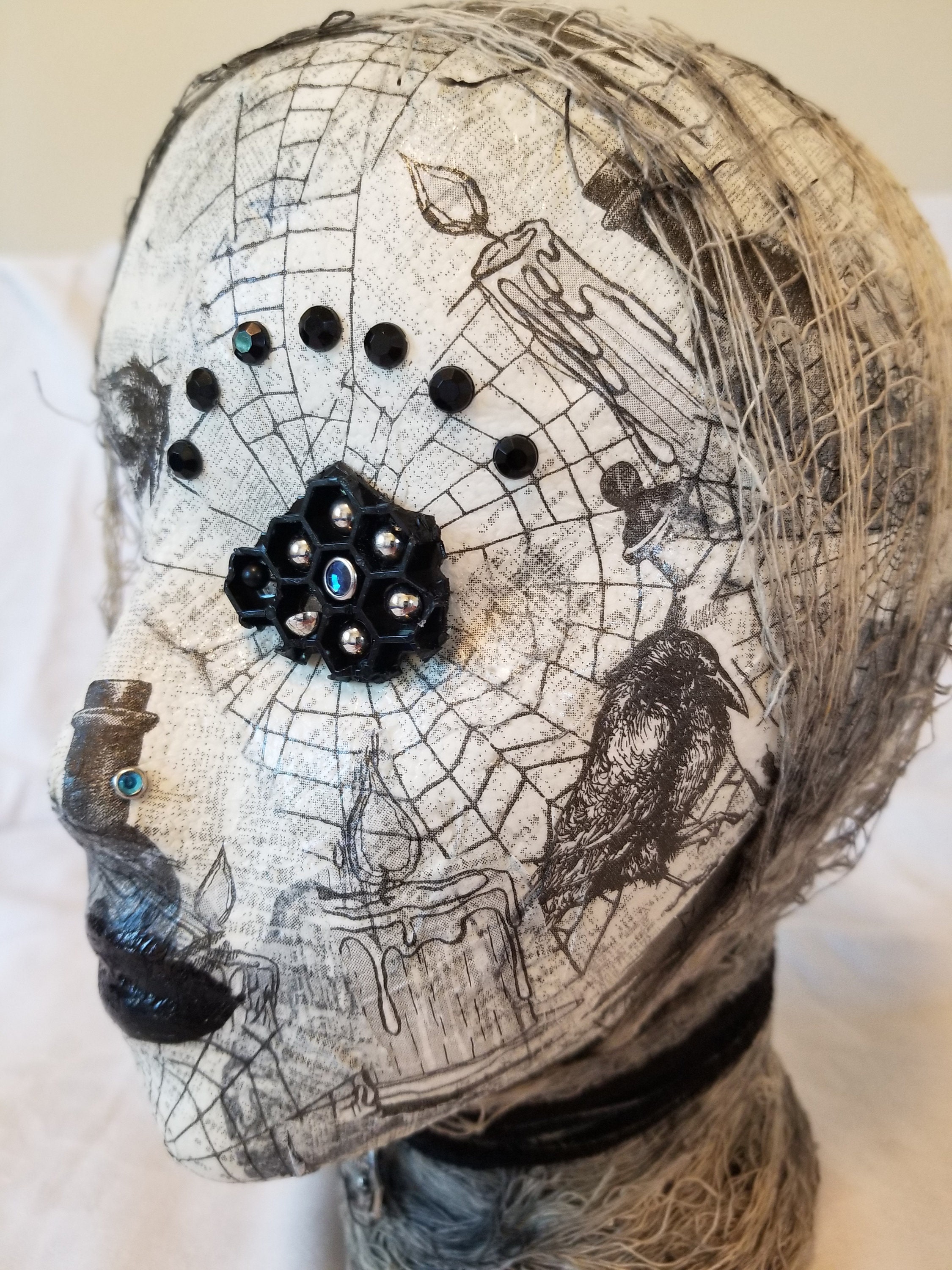 Spider Girl Embellished Mannequin Head. Spider Webs, Ravens and Potions ...