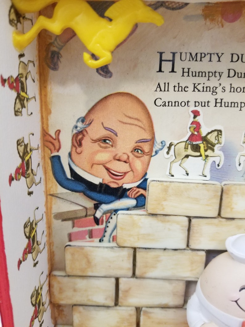 Humpty Dumpty Vintage Inspired Nursery Rhyme Art Assemblage. - Etsy