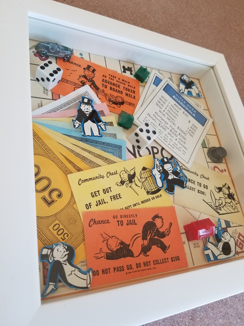 Monopoly Game Collage Art Piece. Made With Vintage and Repurposed ...