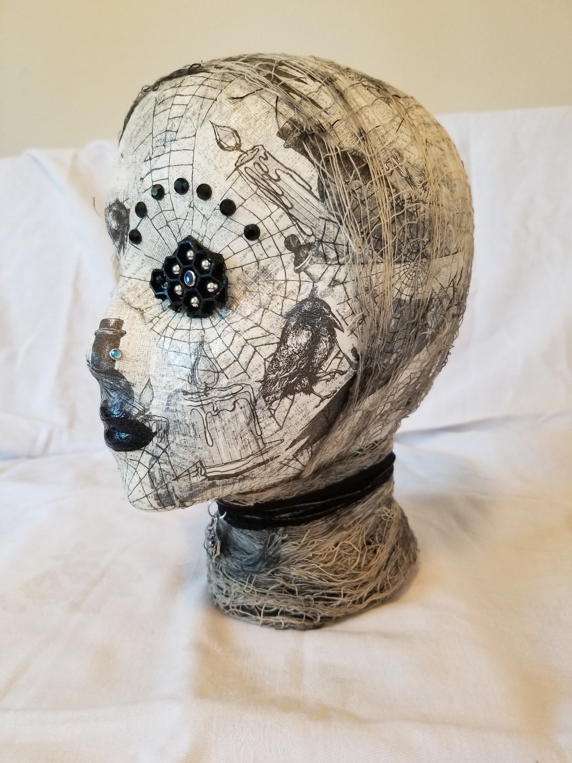 Spider Girl Embellished Mannequin Head. Spider Webs, Ravens and Potions ...