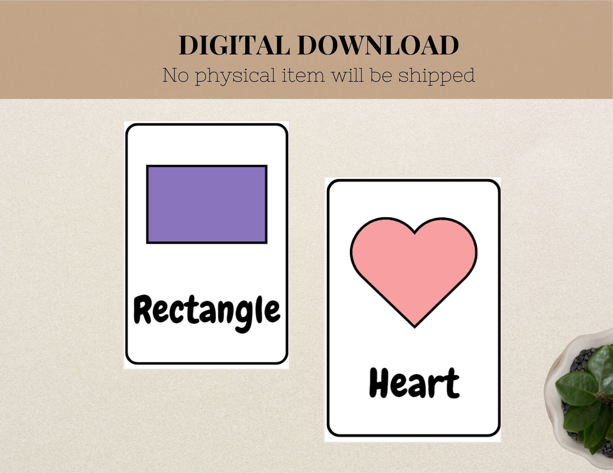 Shapes Flash Cards - Digital Download, Educational Tool, Ideal for ...